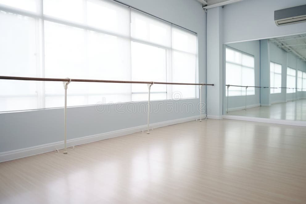 An Unoccupied Ballet Barre in a Dance Studio Stock Illustration ...