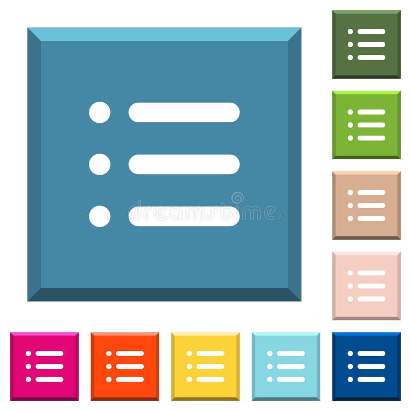 Unordered List Icon. Red Glossy Metallic Unordered List Symbol Isolated ...