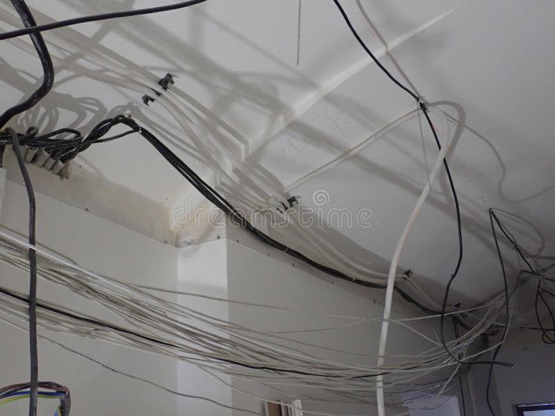 Unorganised Wires on a Building Site Stock Photo - Image of danger ...