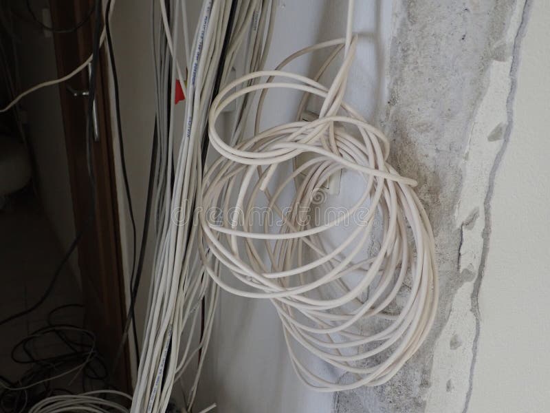 Unorganised Wires on a Building Site Stock Image - Image of intidy ...