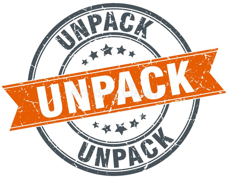 Unpack round grunge stamp stock vector. Illustration of circle - 95268540