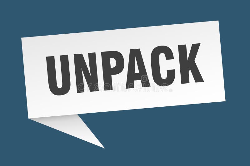 Unpack Speech Bubble. Unpack Ribbon Sign Stock Vector - Illustration of ...