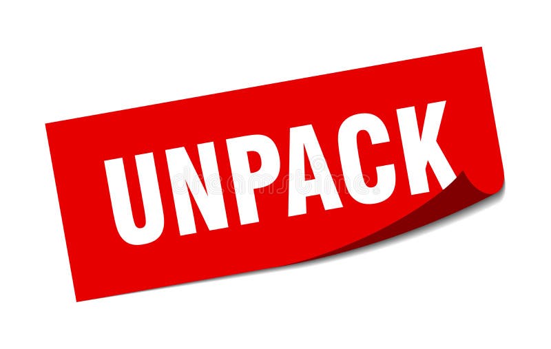 Unpack Sticker. Unpack Square Sign Stock Vector - Illustration of ...