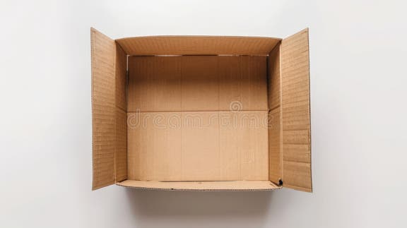 Unpacked Cardboard Package Shown on Plain White Background for ...