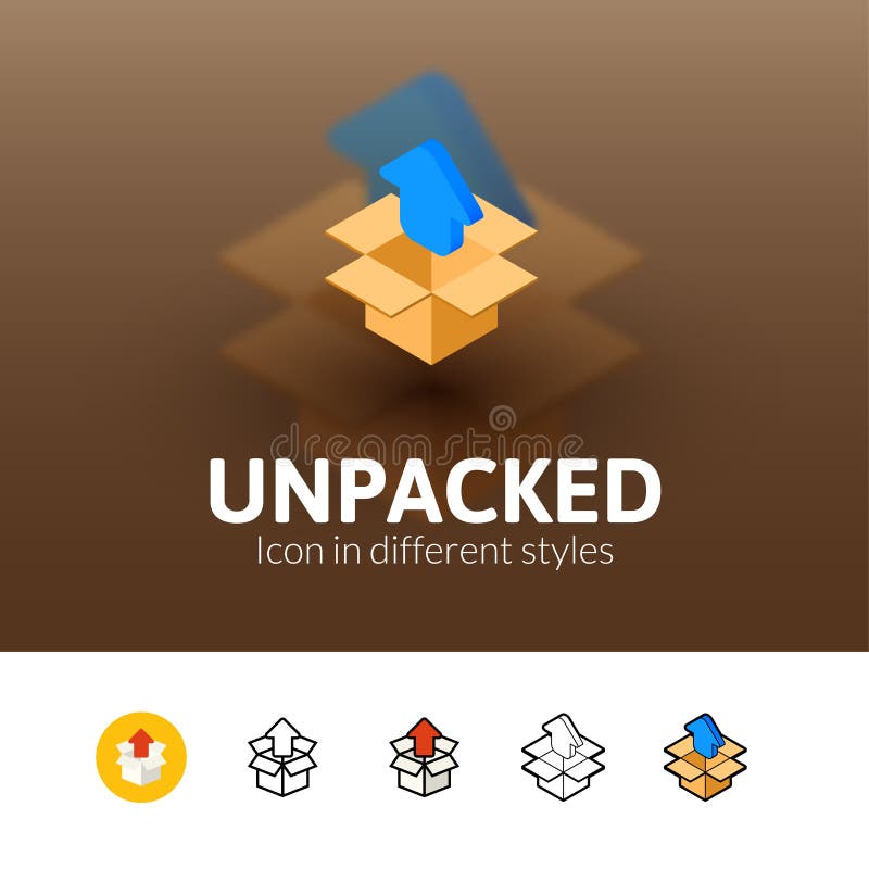 Unpacked Icon in Different Style Stock Vector - Illustration of data ...