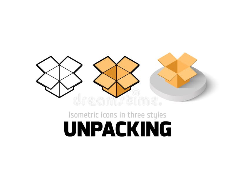 Unpacking Icon in Different Style Stock Vector - Illustration of logo ...