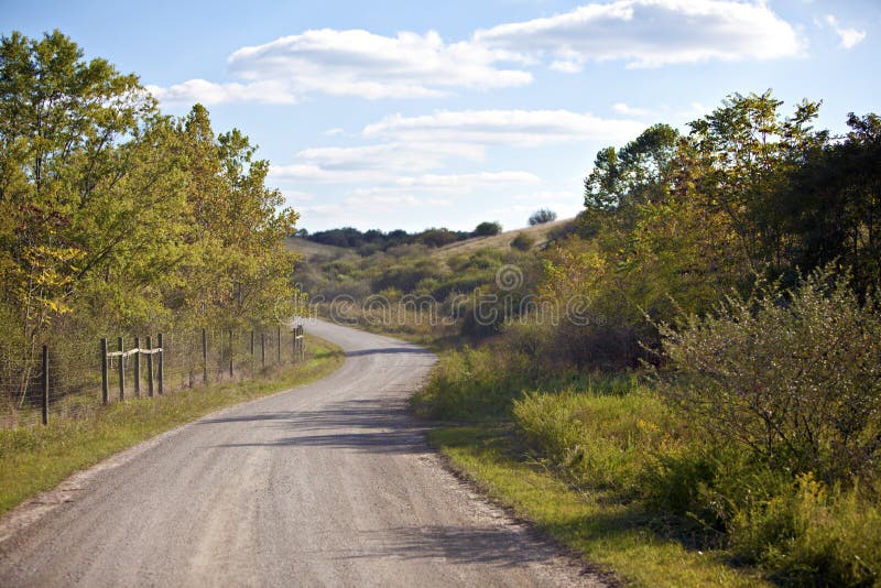 Unpaved Fall Road with Colorful Trees Stock Photo - Image of grass ...