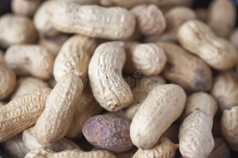 Unpeeled Nuts Close Up. Peanuts Stock Image - Image of nutshell, peel ...