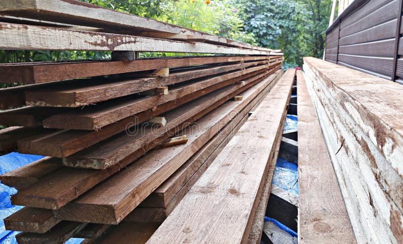 Unplaned thick planks stock photo. Image of building - 35490308