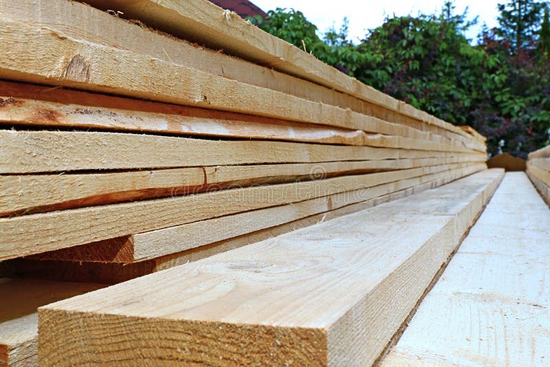 Unplaned thick planks stock photo. Image of building - 35490308