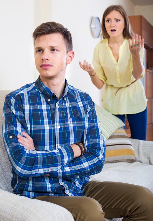 Unpleased Person Criticizing Spouse Stock Photo - Image of offended ...