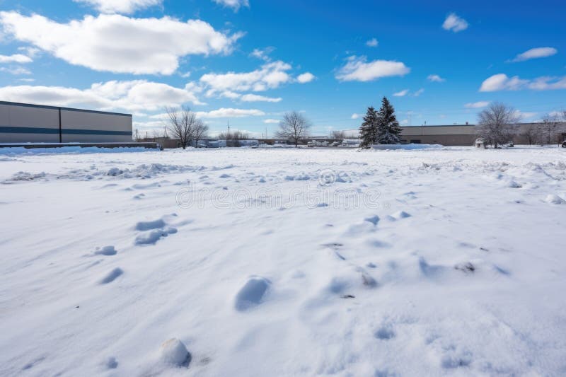 Unplowed Snow in a Parking Lot Stock Image - Image of untouched ...