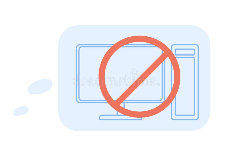 Unplug Desktop Computer Thought Cloud Semi Flat Color Vector Icon Stock ...