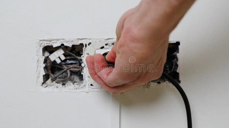 Damaged Electrical Wiring: Close-Up on Exposed and Burnt Wires Stock ...