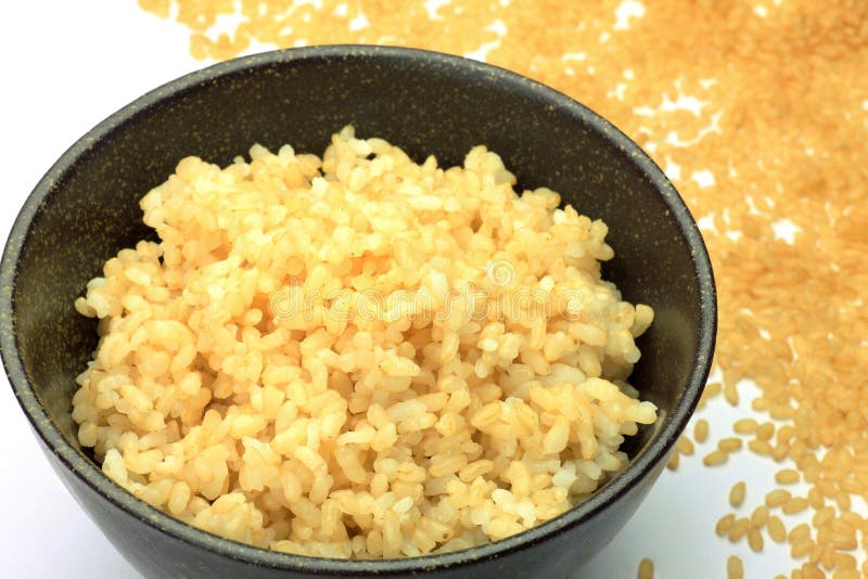 Unpolished Rice (whole Grain) in a Burlap Bag Stock Image - Image of ...