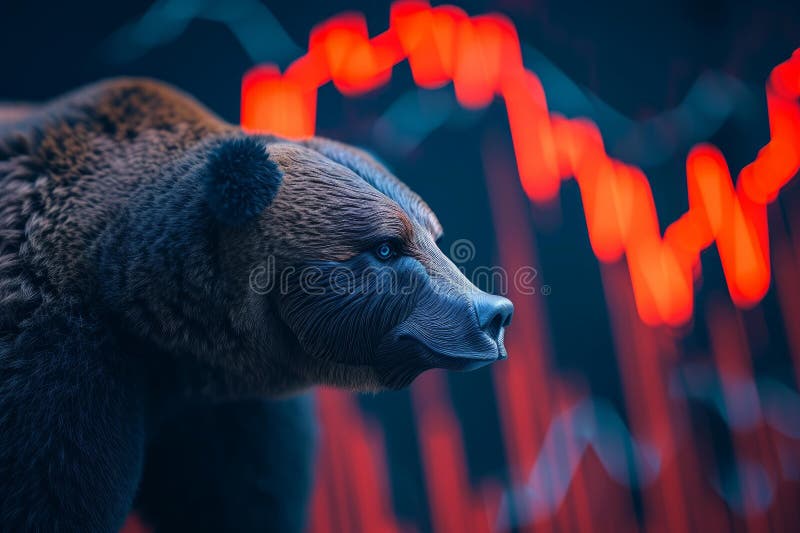Unpredictable Bears Stock Market Graph. Generate Ai Stock Photo - Image ...
