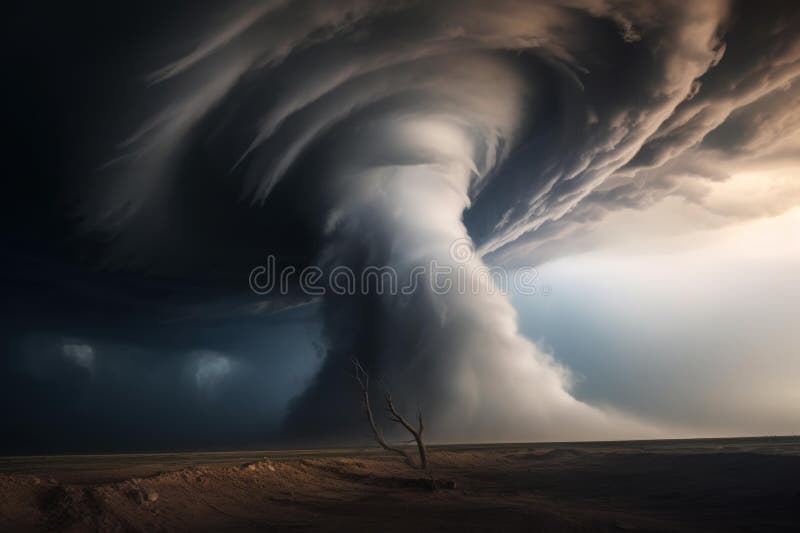 Unpredictable Storm Tornado. Generate Ai Stock Illustration ...