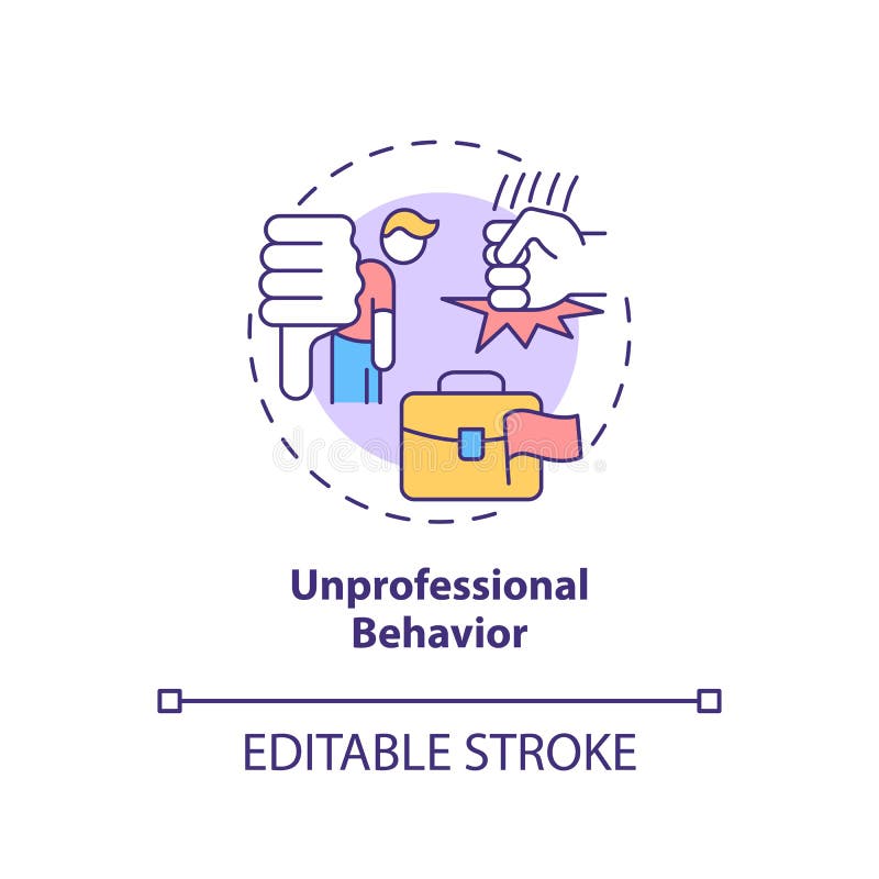 Unprofessional Behavior Concept Icon Stock Vector - Illustration of ...