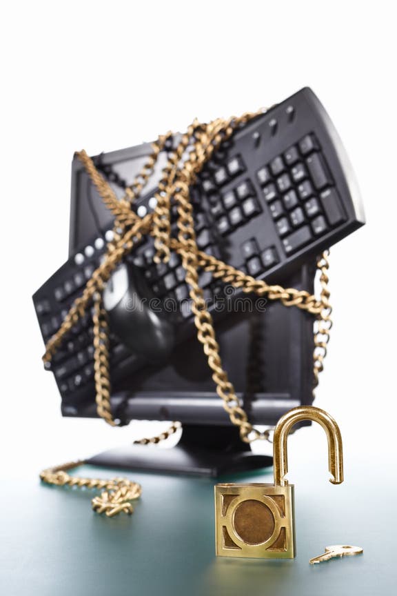 Unprotected computer stock photo. Image of lock, keyboard - 21143160