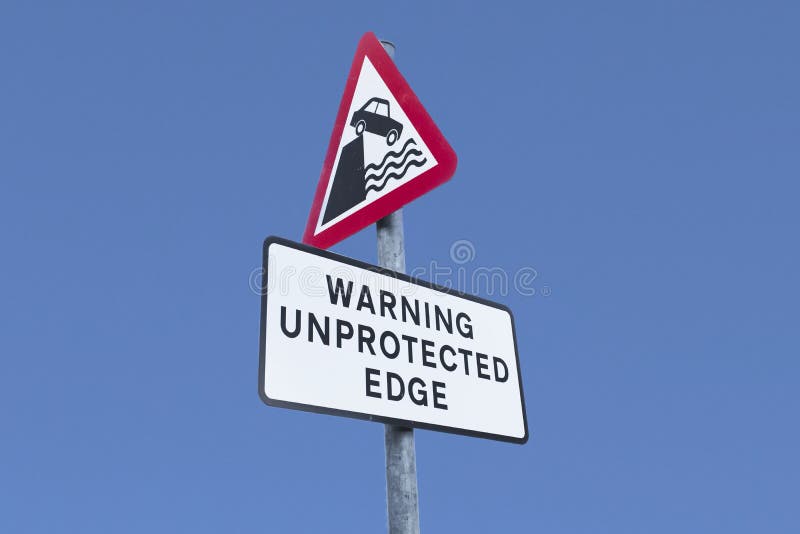 Unprotected Edge Warning Sign with Clipping Path Stock Photo - Image of ... Unprotected Edge Warning Sign with Clipping Path Stock Photo - Image of ...