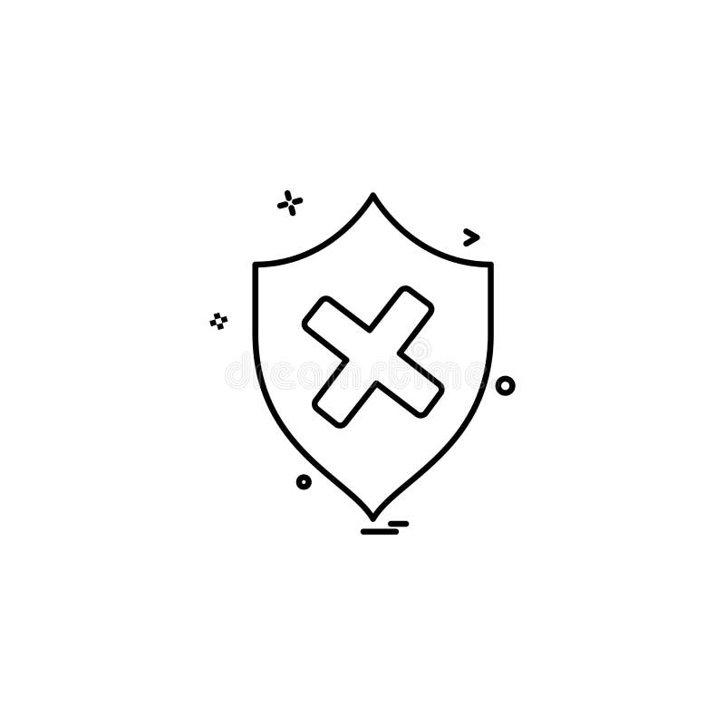 Unprotected Sheild Icon Design Vector Stock Vector - Illustration of ...