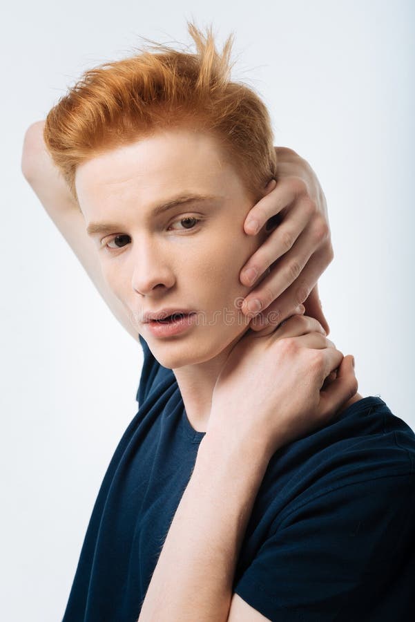 Creative Pensive Guy Getting into Troubles Stock Image - Image of ...