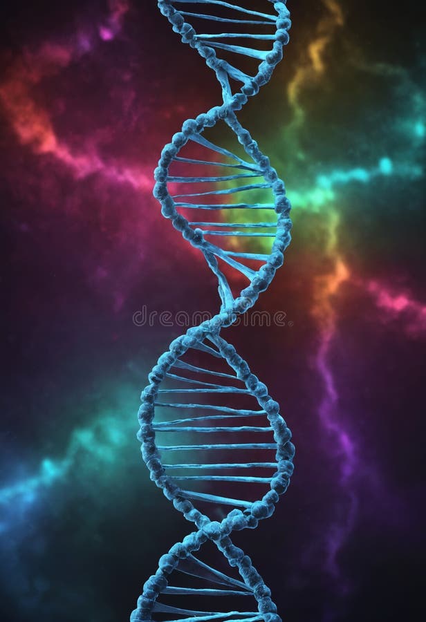 Unraveling Genetics: Color-Coded DNA Structure Visualization Stock ...