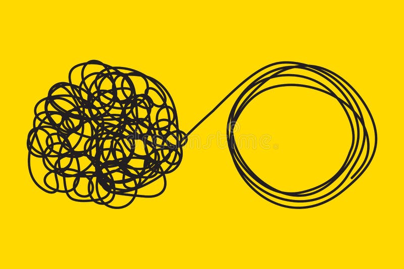 Unraveling tangled tangle stock vector. Illustration of messy - 161222105