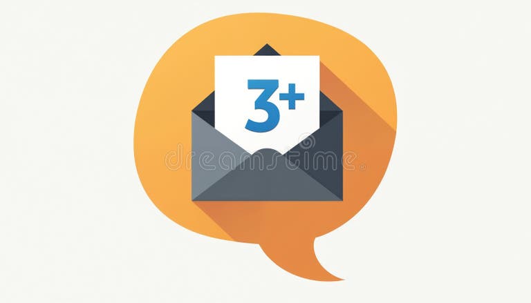 Unread Email Notification Icon Graphic Isolated White Background ...