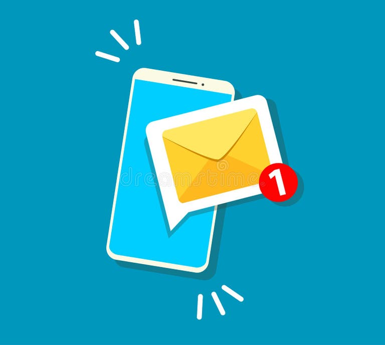 Unread Email Notification. New Message on the Smartphone Screen Stock ...