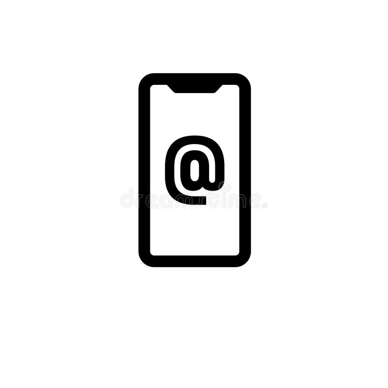 Unread Email Notification. Smartphone Message Solid Flat Vector Icon ...