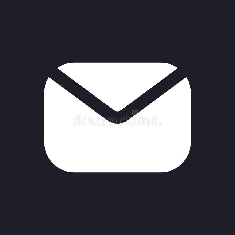 Unread Message Dark Mode Glyph Ui Icon Stock Vector - Illustration of ...