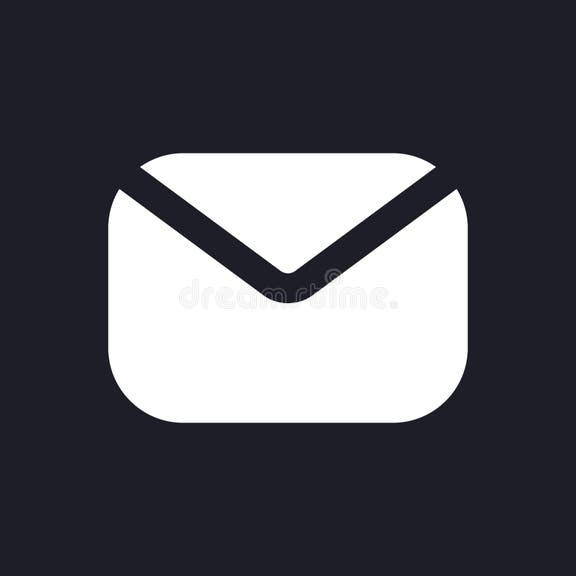 Unread Message Dark Mode Glyph Ui Icon Stock Vector - Illustration of ...