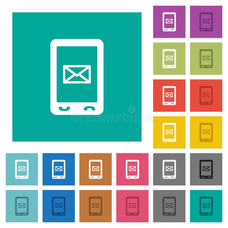 Unread SMS Message Square Flat Multi Colored Icons Stock Vector ...