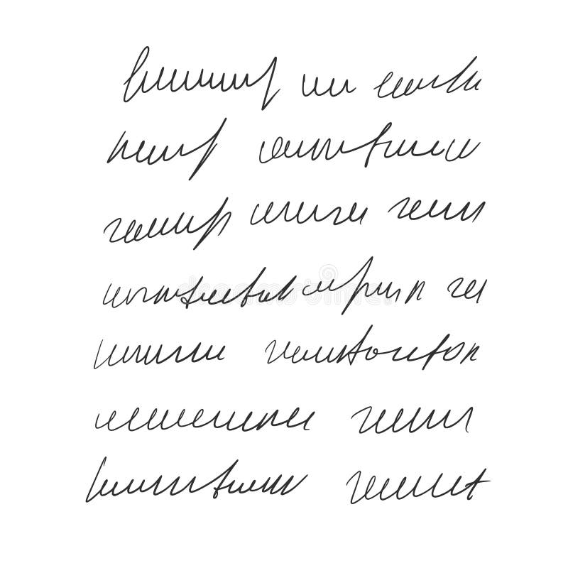 Handwritten Unreadable Illegible Text Stock Illustrations – 336 ...