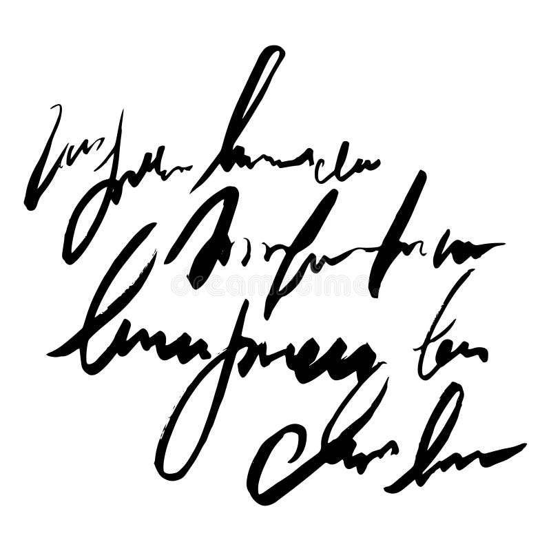 Unreadable Handwriting Font Signature Text on White Background Stock ...