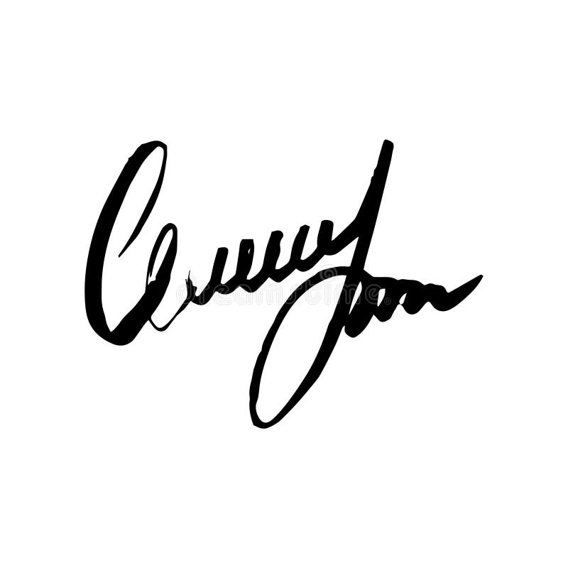Unreadable Handwriting Font Signature Text on White Background Stock ...