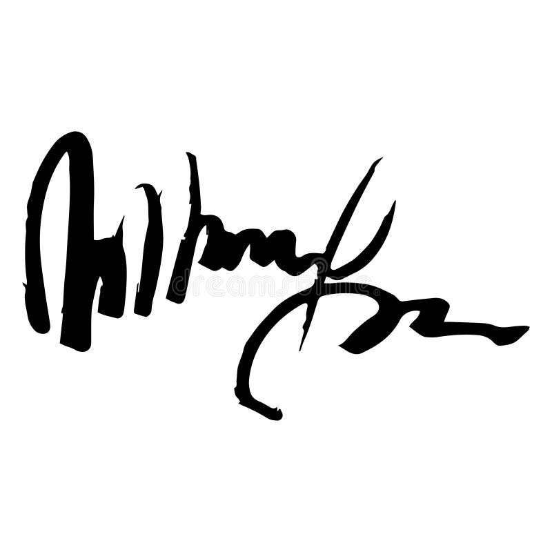 Unreadable Handwriting Font Signature Text on White Background Stock ...