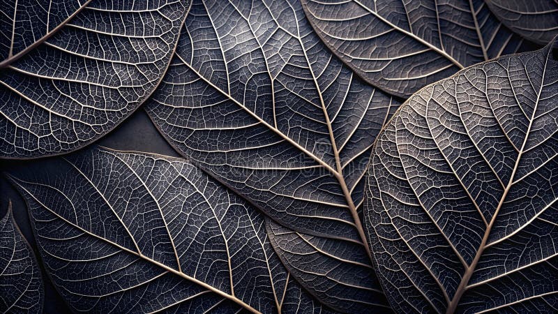 Unreal Foliage Dark Background. Abstract Black Leaf Texture Stock ...
