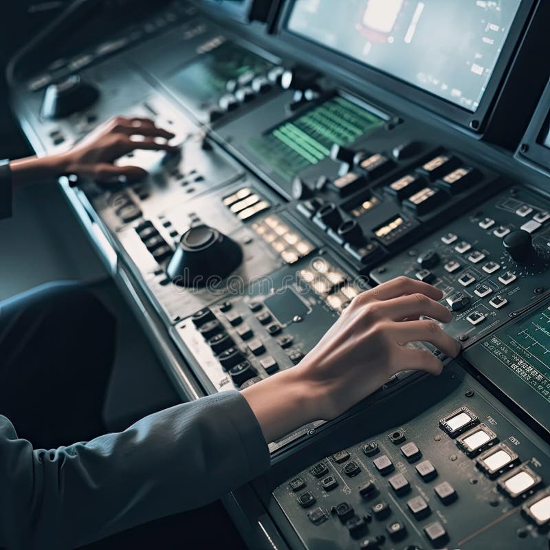 Unreal Workplace of Military Command Centre, Professional Air Traffic ...