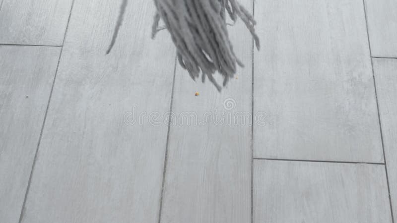 Unrecognisable Person Cleaning Floor with Rope Mop Stock Video - Video ...
