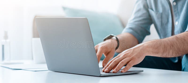 Unrecognizable Man Working Pc Typing Text Programming Code Computer Keyboard Stock Photos - Free ...