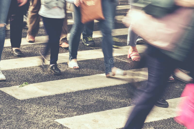 Unrecognizable Blurred People Walking Around the City Stock Image ...