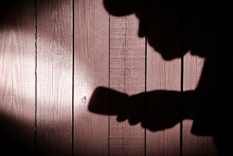 A Flashlight and Its Shadow Stock Photo - Image of closeup, metal ...