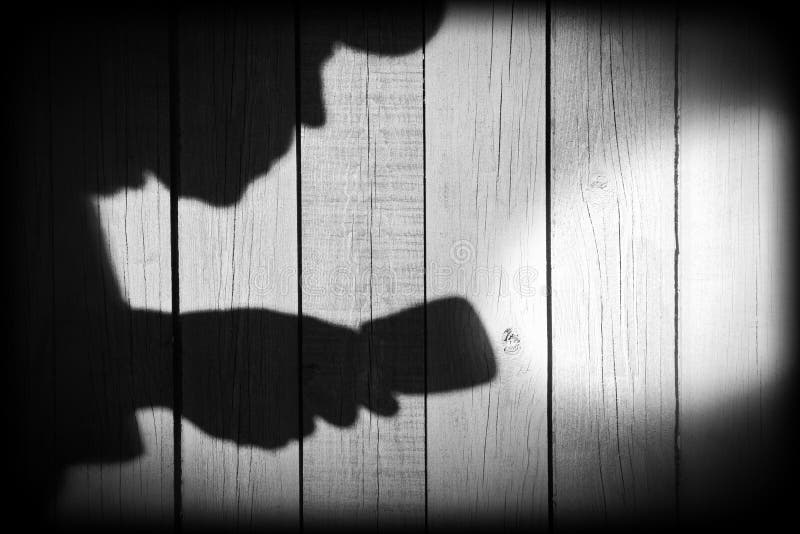 A Flashlight and Its Shadow Stock Photo - Image of closeup, metal ...