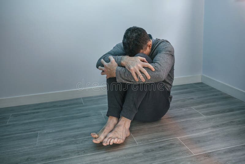 Unrecognizable Desperate Man with Problems Stock Image - Image of ...