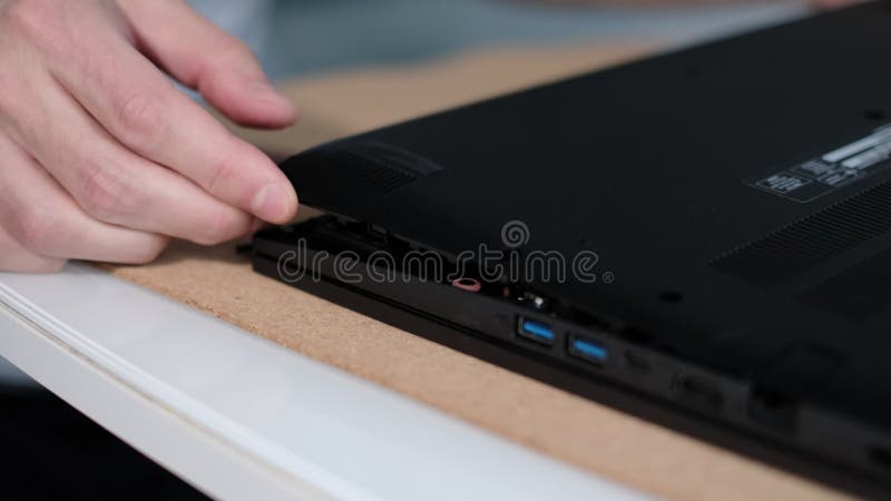 Unrecognizable Engineer Separating Computer from Case. Electronic ...