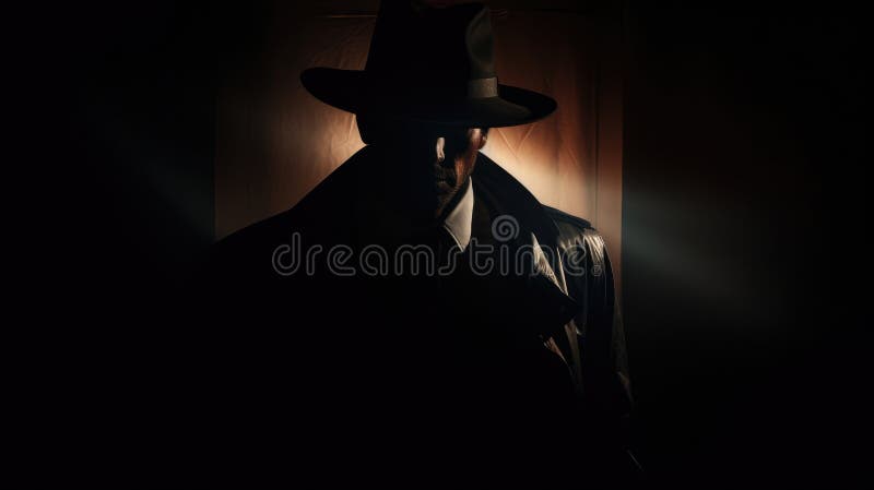 Unrecognizable Male Figure with Hidden Face in the Shadows Stock Photo ...