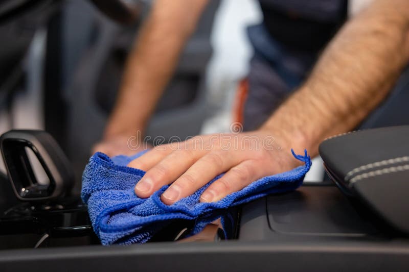 Man Carwash Using Cloth Wash Vehicle Interior Stock Photos - Free ...