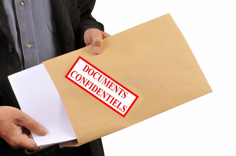 Envelope Containing Confidential Documents Stock Illustration ...